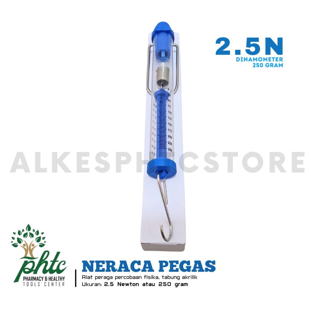 Jual Neraca Pegas 2.5N Tubular Acrylic l Dinamometer 250 gram / Timbangan Pegas Beban 250gr ...
