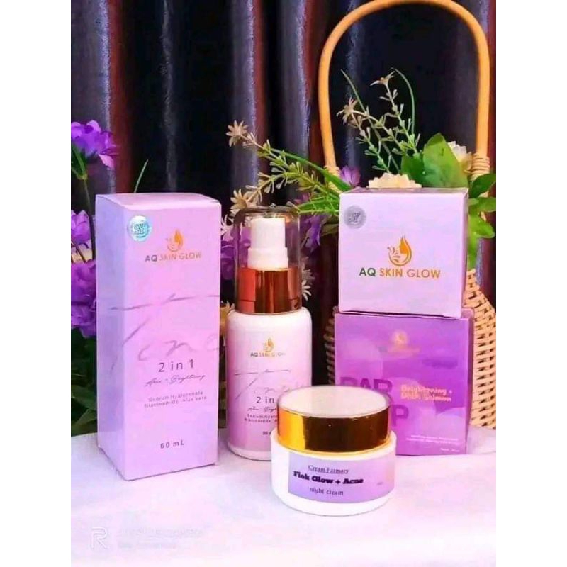 Jual 1 Paket Cream Jerawat AQ Skin Glow ( Toner + sabun + cream farmacy ...