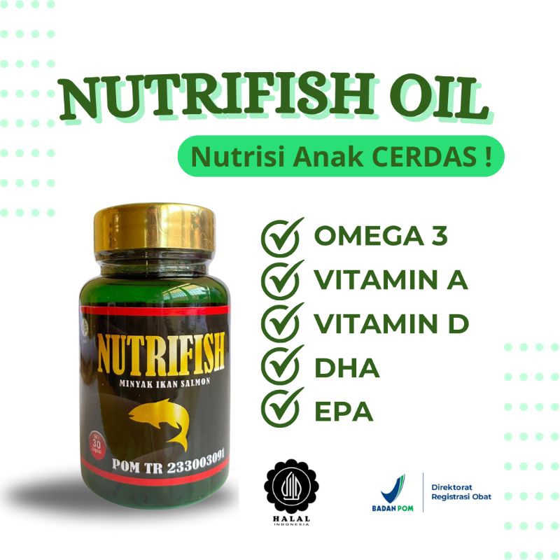 Jual Minyak Ikan Salmon, Nutrifish, Fish Oil, Multivitamin, Omega 3, DHA, EPA, Penambah Nafsu ...