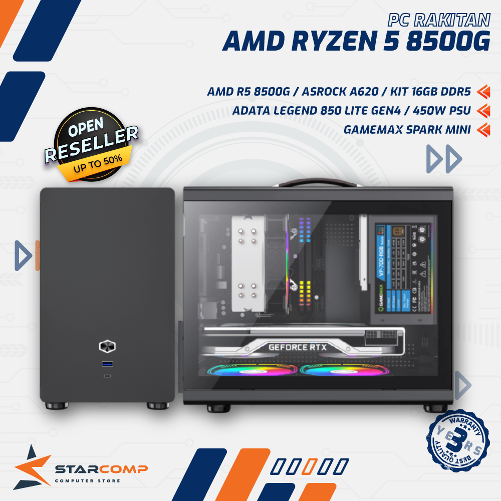 Jual PC Rakitan AMD Ryzen 5 8500G AM5 A620M 16GB DDR5 1TB SSD GEN 4 ...
