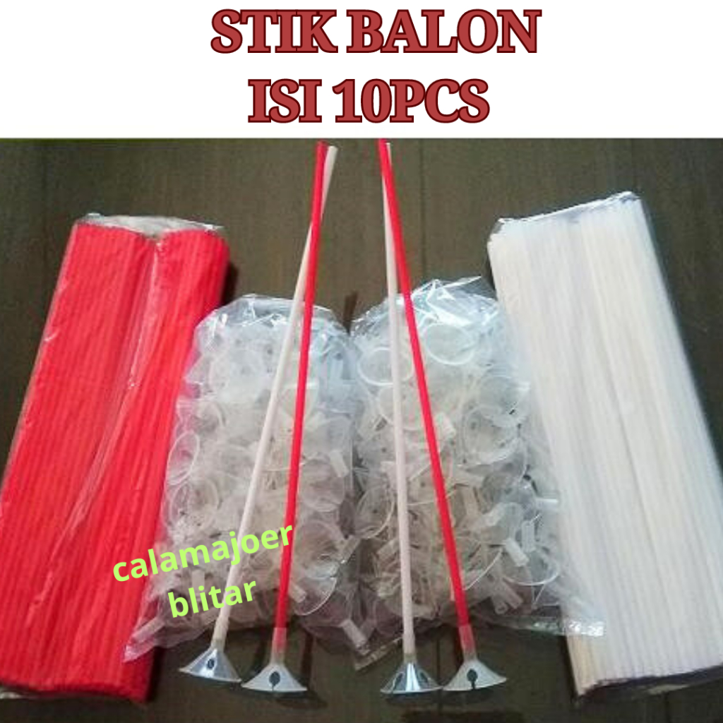 Jual STIK BALON MERAH PUTIH || Stick Balon Warna Merah Putih / Tangkai ...