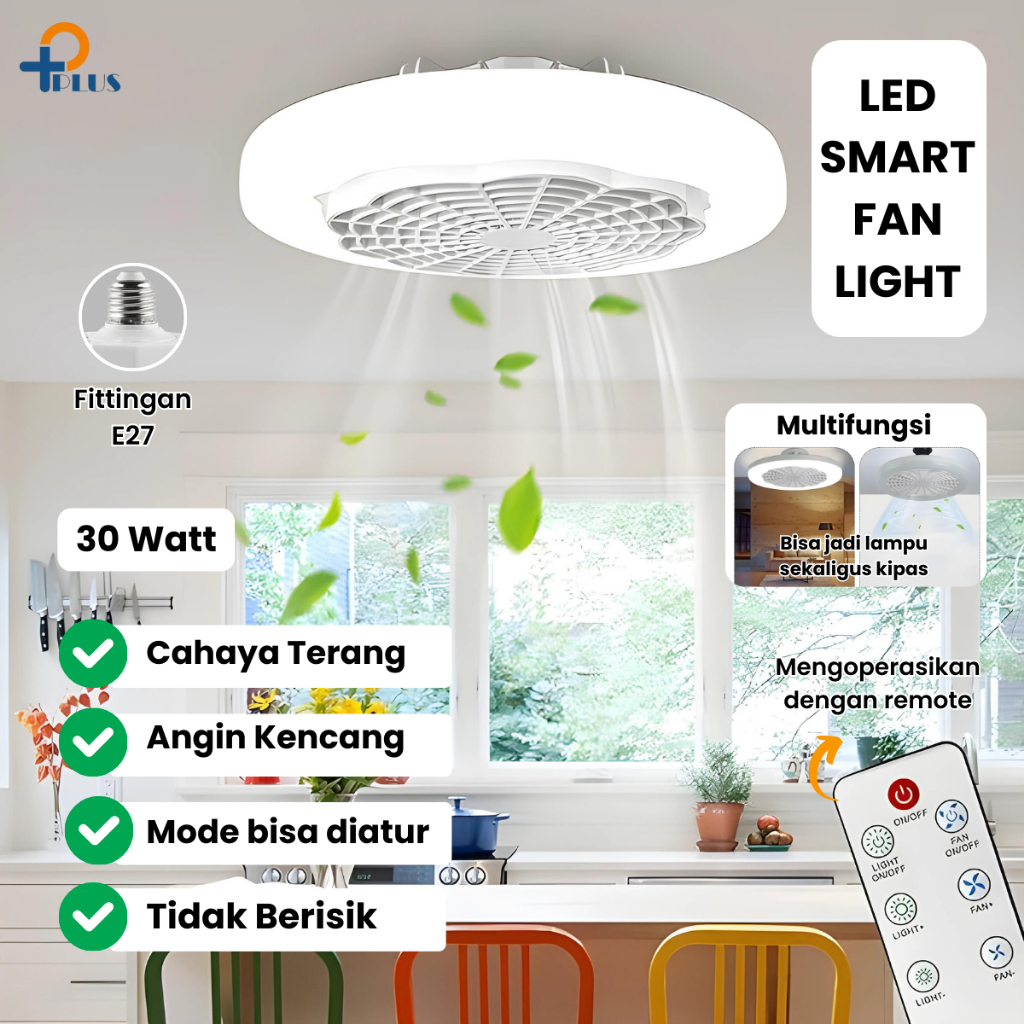 Jual [ PPLUS ] Lampu Kipas Angin AC E27 30 Wat Lampu LED Kipas Angin ...
