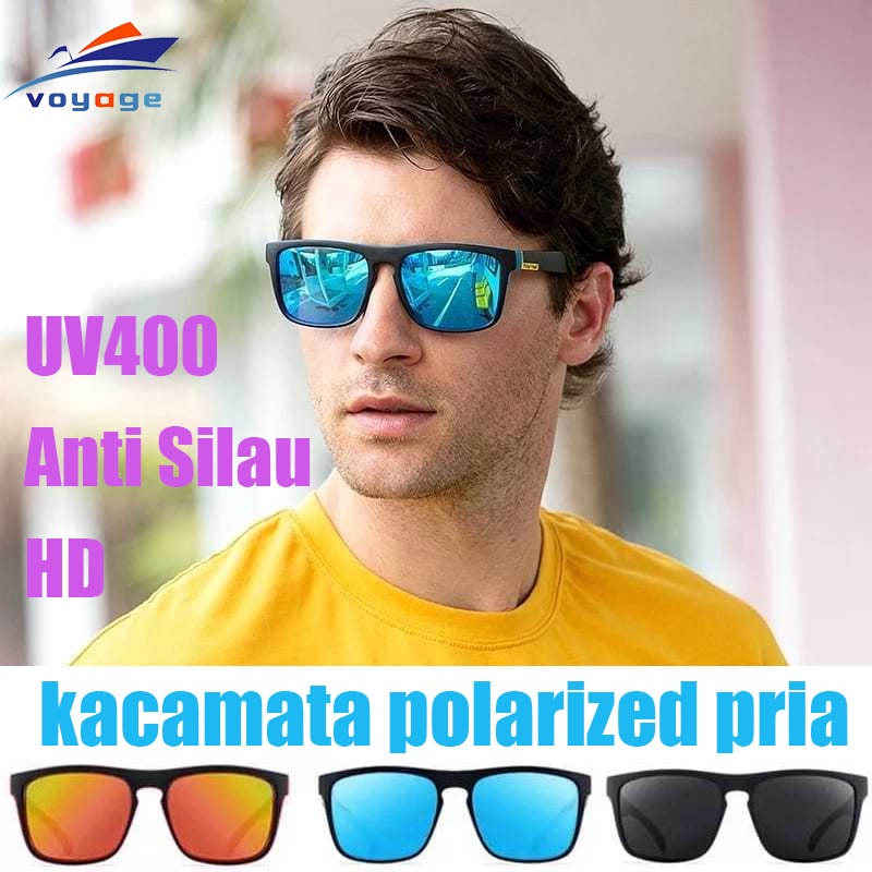 Jual Kacamata Hitam Pria Aviation HD Polarized UV400 Anti Silau Cahaya Matahari Paser Ikan ...