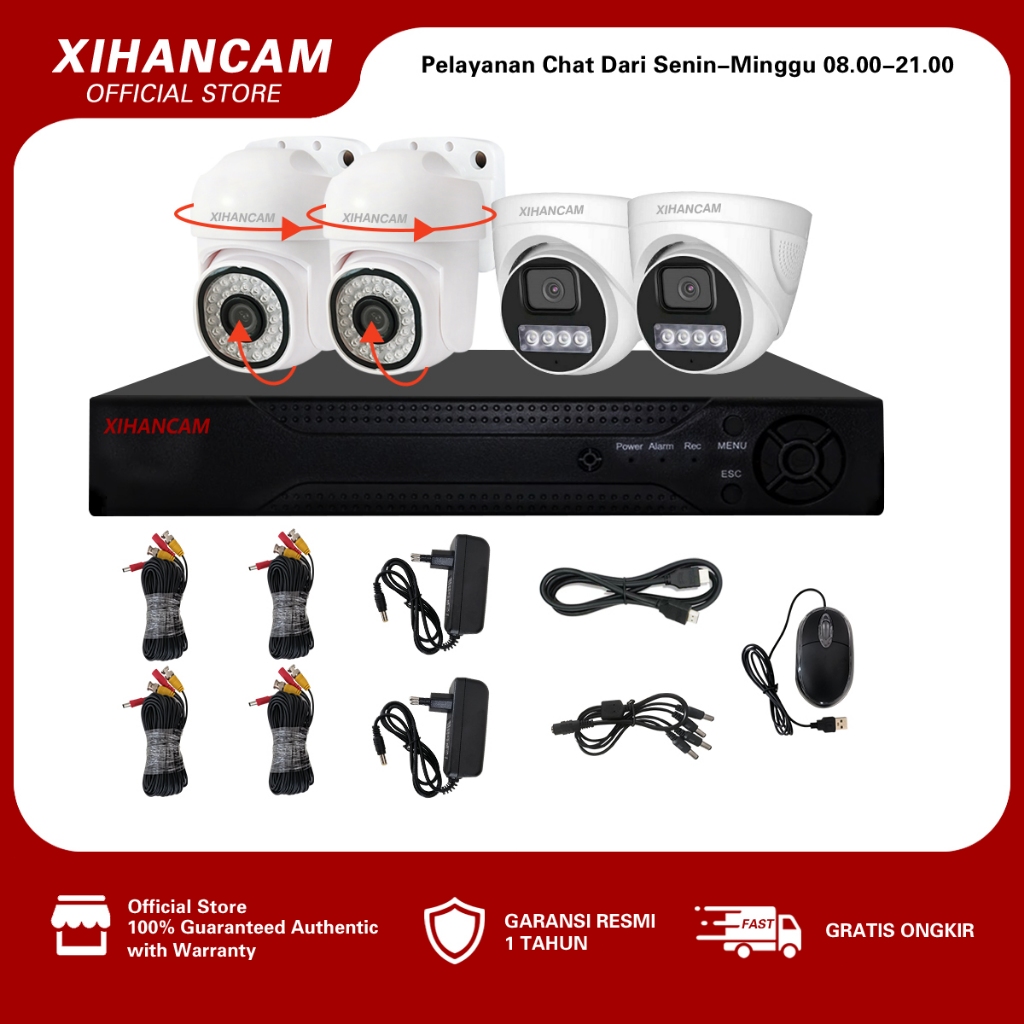 Jual XIHANCAM Paket Lengkap CCTV Analog DVR 4CH 4 Kamera Full HD 1080P ...