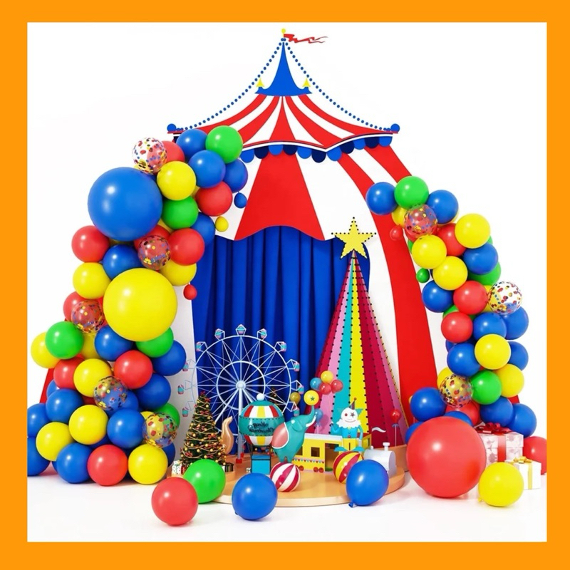 Jual (123 PCS) SET PAKET BALON DEKORASI ULANG TAHUN TEMA : C1RCUS ...