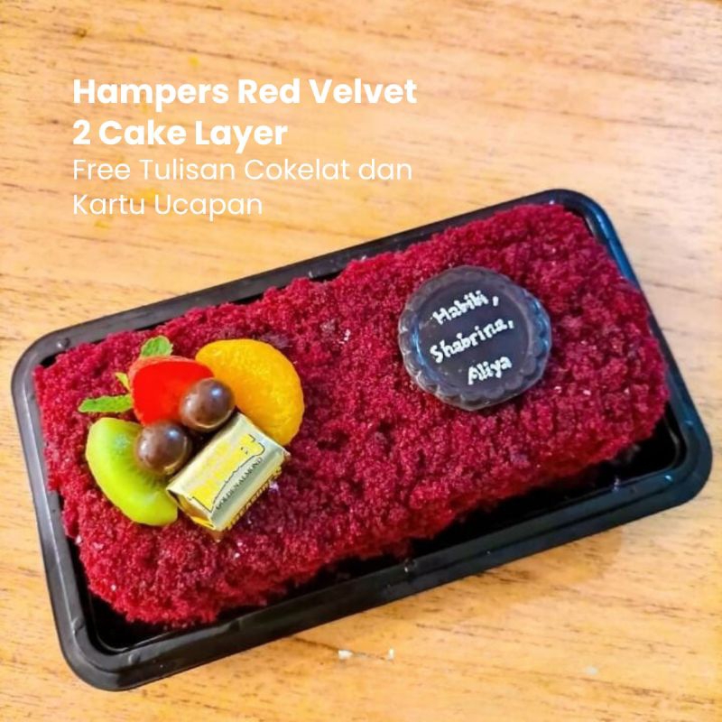 Jual Red Velvet 2 Cake Layers Kemasan Hampers Free Tulisan Cake Amanta ...
