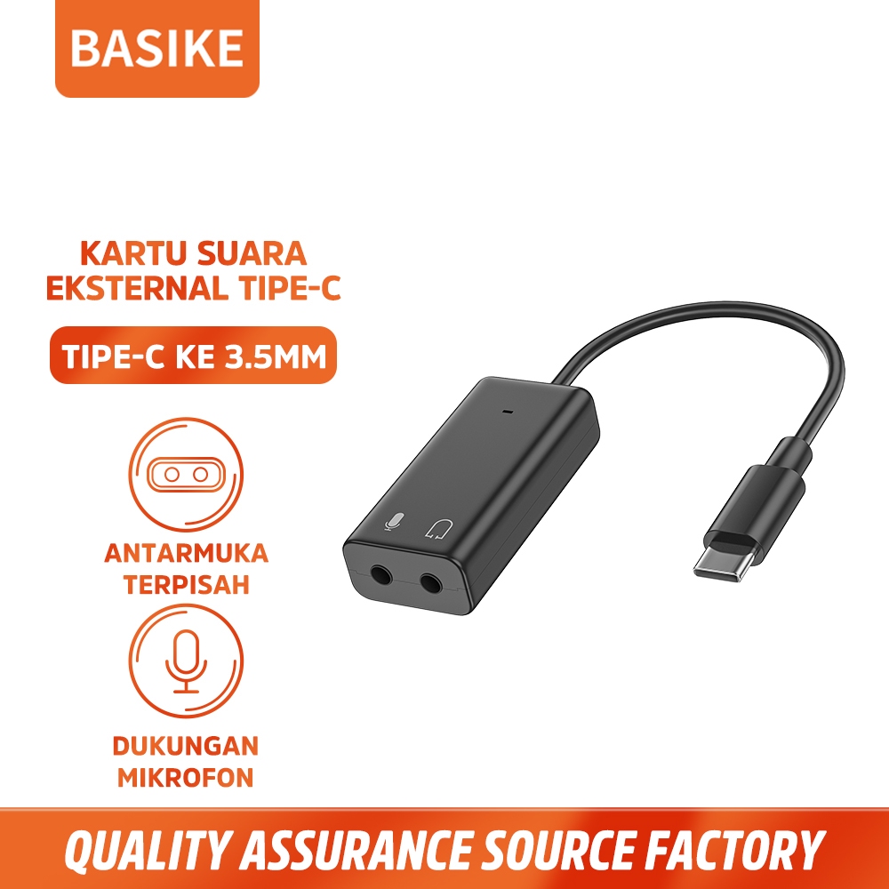 Jual BASIKE USB Soundcard Kabel Konverter Audio Video Adapter for Microphone Headphone PC Laptop ...