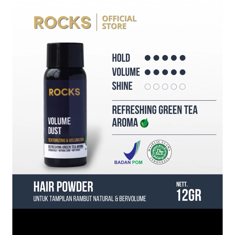 Jual ROCKS Hair Powder Volume Dust – Penebal Rambut Instan Pria | Anti ...