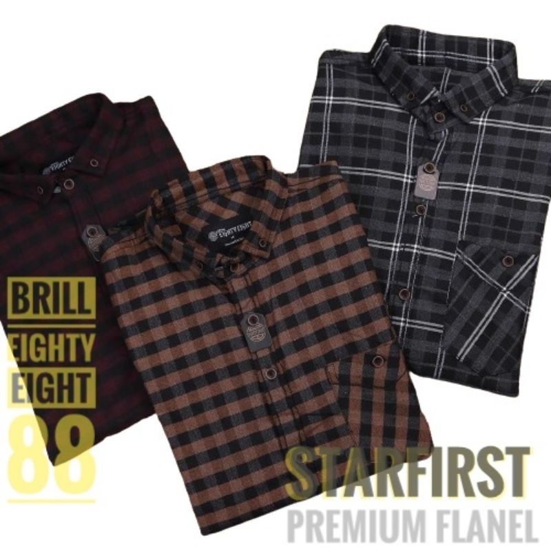 Jual Starfirst - Kemeja Flanel Semi Woll Lengan Panjang Pria Premium Brill Eighty Eight 88 ...