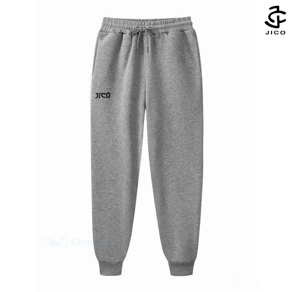 Jual Jico Celana Jogger Unisex Bahan Fleece Sweatpants Basic Abu Misty Shopee Indonesia