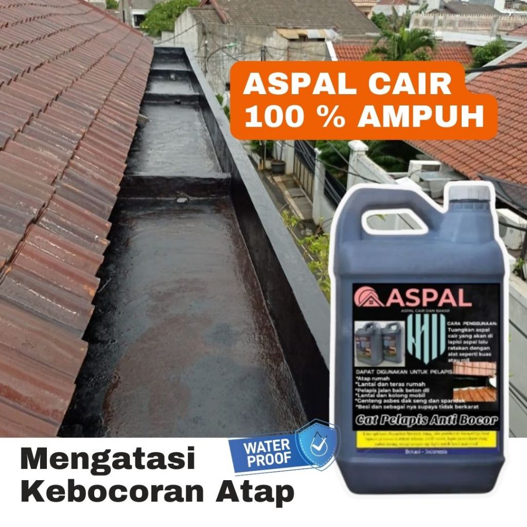 Jual Atasi atap spandek bocor dgn cat asoal cair 1kg bisa untuk genteng ...