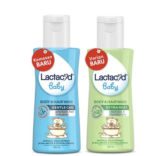 Jual Lactacyd baby body & hair wash Extra milky / Gentle care 60ml ...