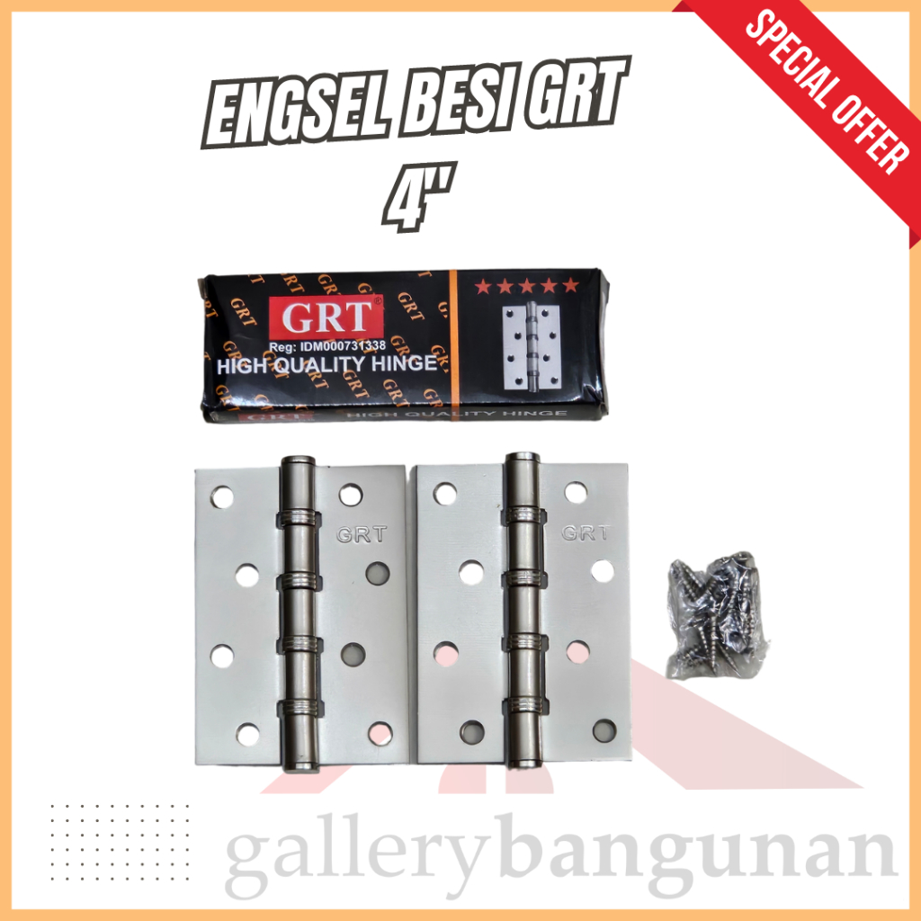 Jual Engsel 4" GRT Bahan Besi Bearing Pintu Kayu Tebal Rumah 4in 4 inch ...