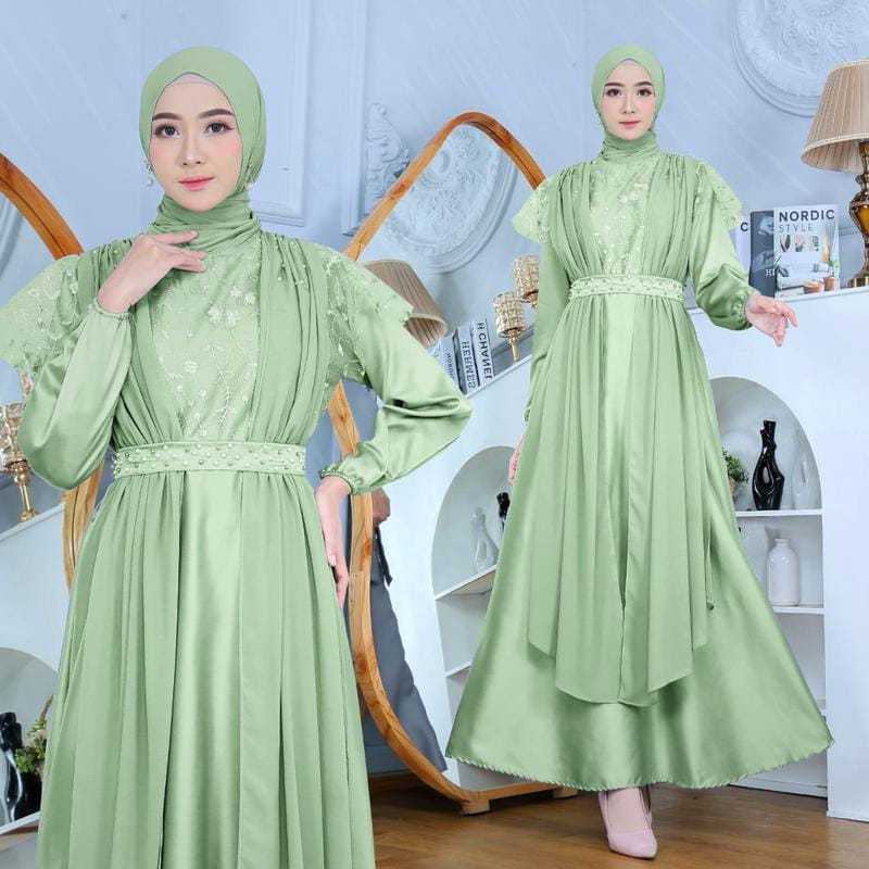 Jual Gamis Jenna 3uk(M,L&XL)/Gamis Muslim Kondangan/Gamis Briedmaid ...