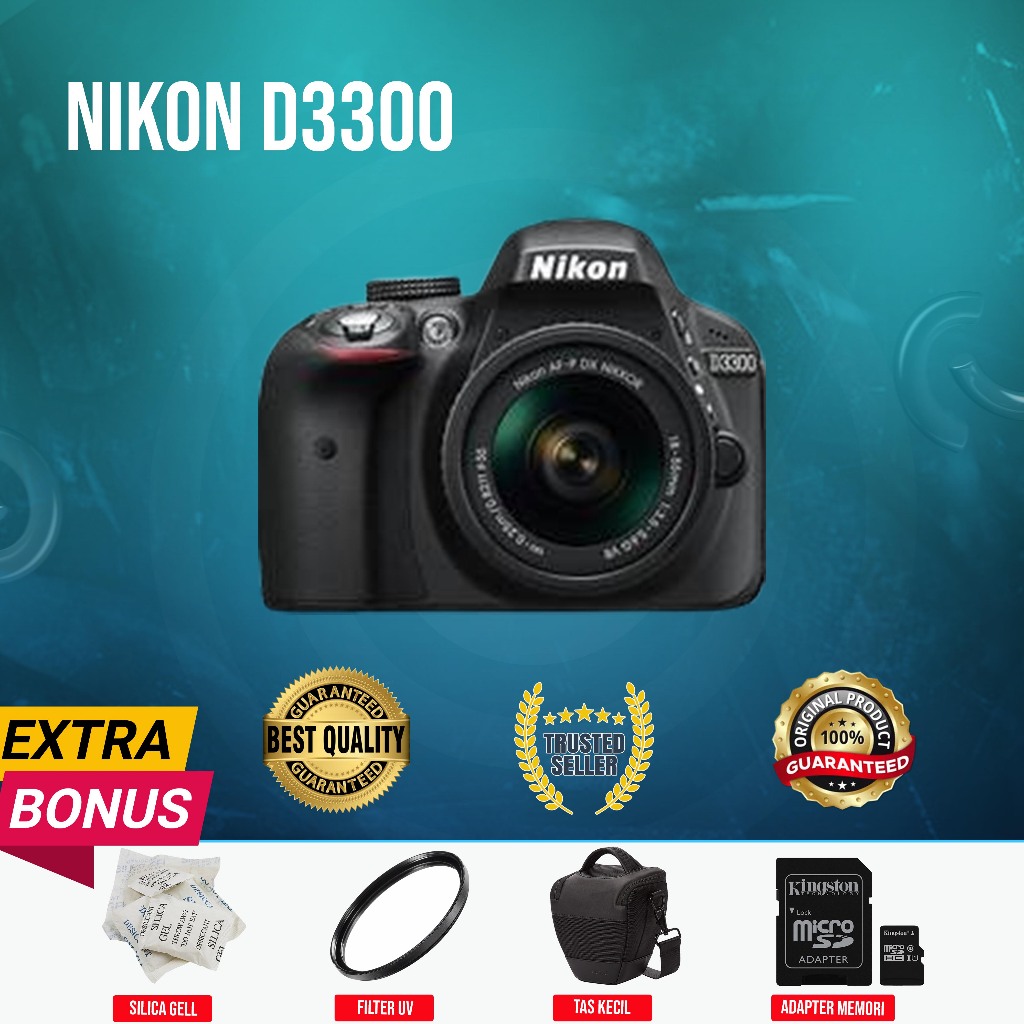 Jual [GUBUK KAMERA] NIKON D3300 KIT 18-55MM ORIGINAL NORMAL MULUS MURAH (SECOND) | Shopee Indonesia