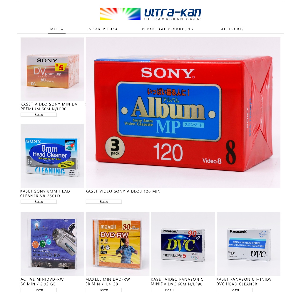 Jual SONY Media Rekam Kaset dan mini CD / DVD RW Handycam Jadul - SONY ...
