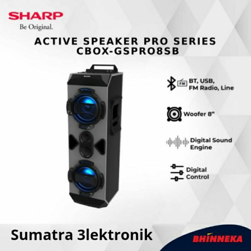 Jual SHARP ACTIVE SPEAKER PRO SERIES CBOX-GSPRO8SB | Shopee Indonesia