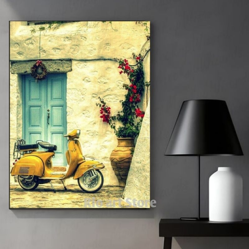Jual Hiasan dinding poster motor vespa untuk walldecor atau dekorasi ...