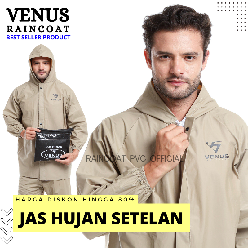 Jual Jas Hujan Mantel Pria dan Wanita By VENUS Bahan PVC 0,25 Tebal Anti Rembes | Shopee Indonesia