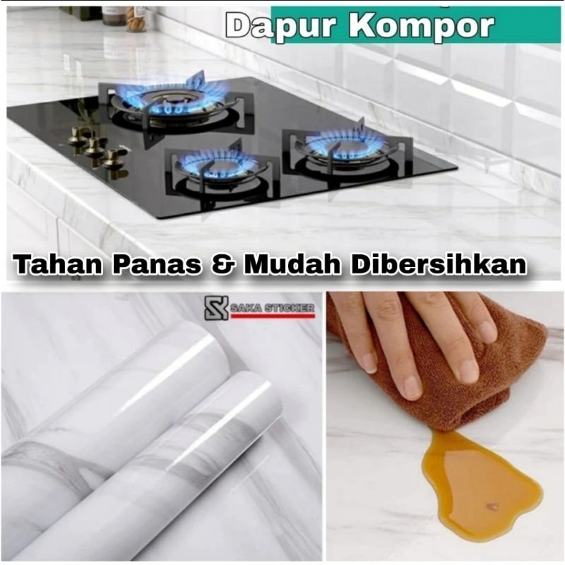 Jual wallpaper dinding dapur/wallsticker dapur/sticker perabotan glossy ...