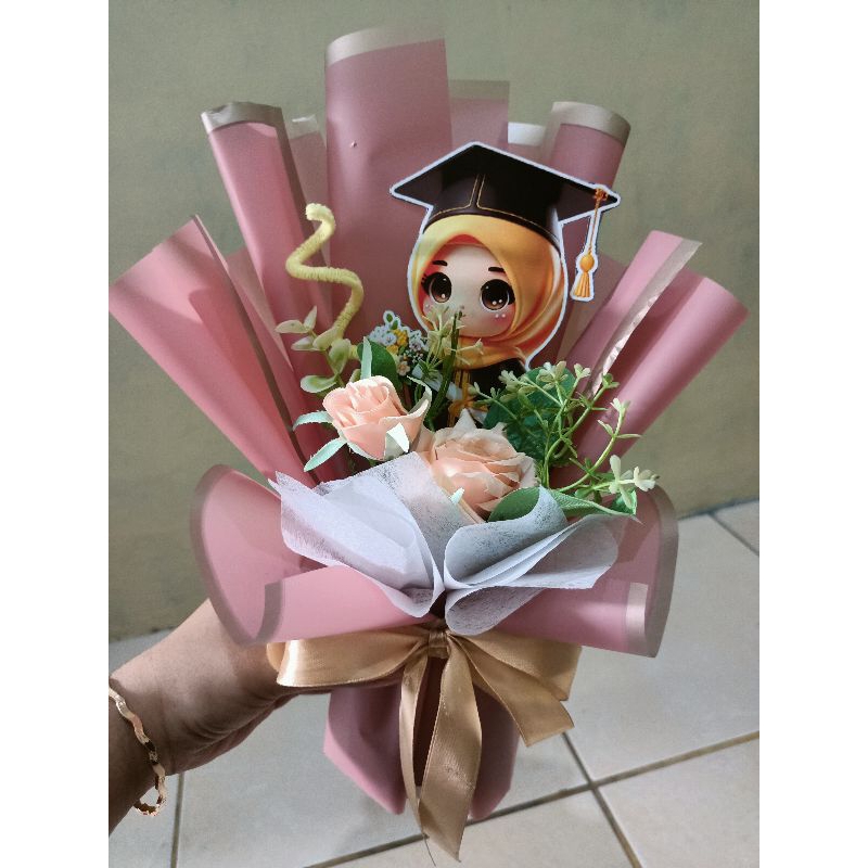 Jual Buket wisuda buket topper buket bunga ( free kartu ucapan ...
