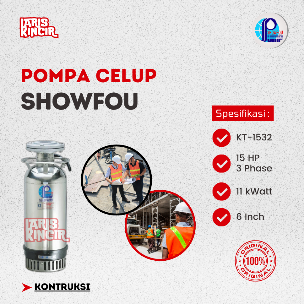 Jual Pompa Submersible/Pompa Celup KT-1532 15 HP 3 Phase 11 kWatt 6 ...
