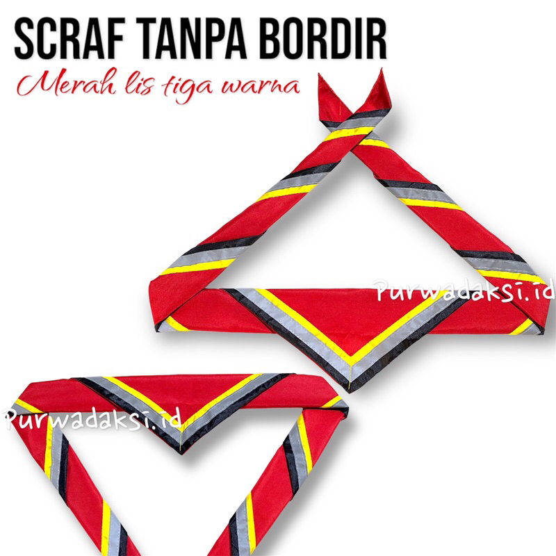 Jual scraft pramuka lis menyala 3 warna kombinasi merah lis kuning ...