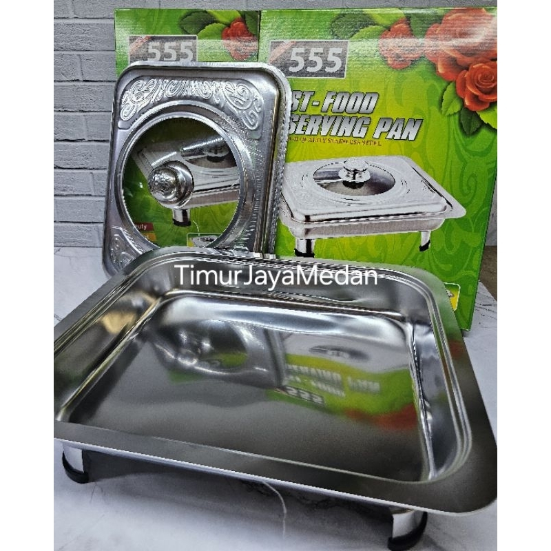 Jual Tempat Makan Prasmanan stainless Fast Food Dish Segi Tutup ...