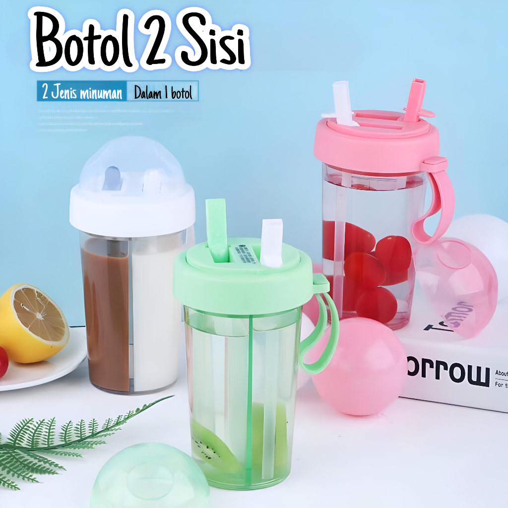 Jual Botol Minum Duet Anak 2 in 1 Couple Bottle 620 ml 420 ml | Shopee ...