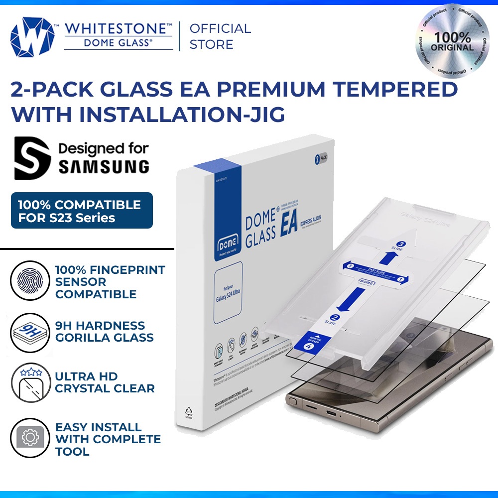 Jual Whitestone Screen Protector EZ Premium Tempered Glass for Samsung ...