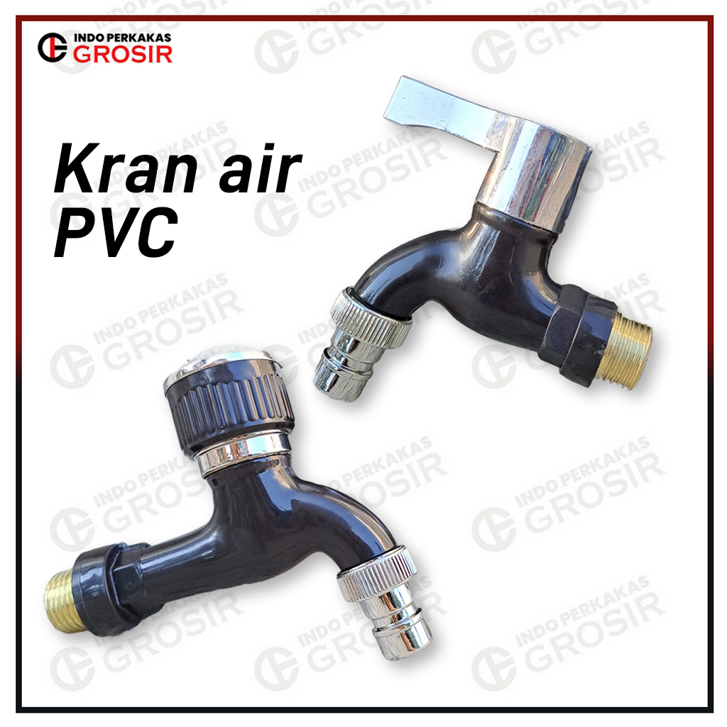 Jual Kran Air PVC Plastik 1/2" Drat Kuningan Keran Taman Cantik 1/2 ...