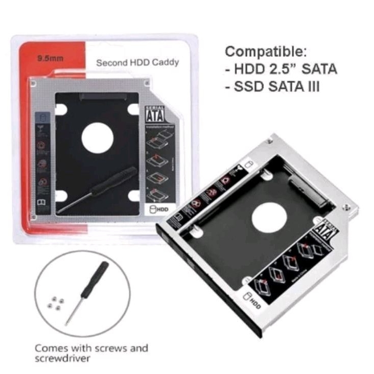 Jual hdd caddy tambahan slot ssd hdd 12mm/9mm | Shopee Indonesia