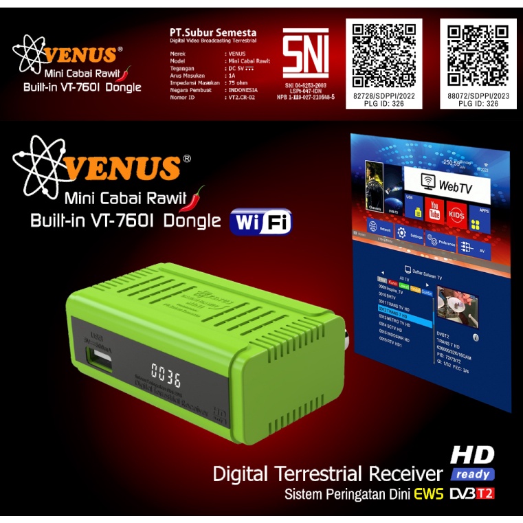 Jual KODE N5L Set Top Box TV Digital Venus Cabai Rawit Mini New Brio ...