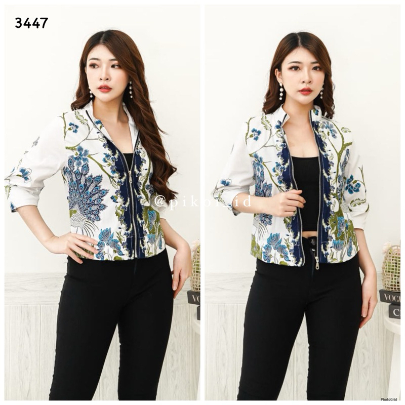 Jual Bomber jaket Batik modern cewek murah / batik kantor wanita ...