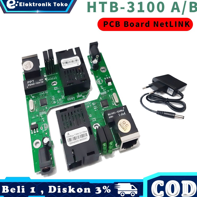 Jual Modern PCB Board Net HTB31 AB Fiber Optic Optical Media ...