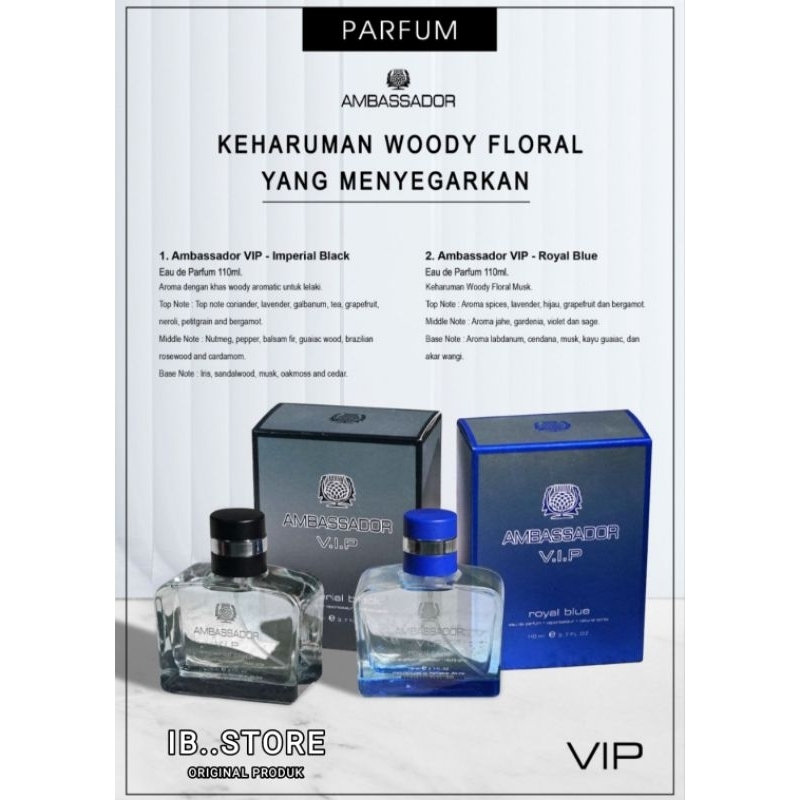 Jual AMBASSADOR EAU DE PARFUME VIP SERIES 110 ML - PARFUM AMBASSADOR ...