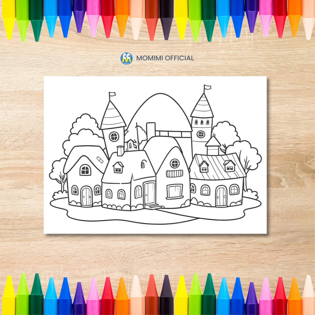 Jual KERTAS MEWARNAI ANAK TEMA BANGUNAN / KERTAS GAMBAR MEWARNAI UNTUK ...