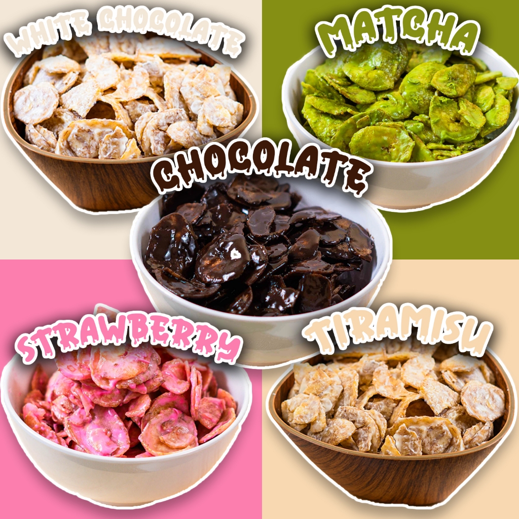 Jual KERIPIK PISANG LUMER Coklat, Matcha, Strawberry, Tiramisu, White ...