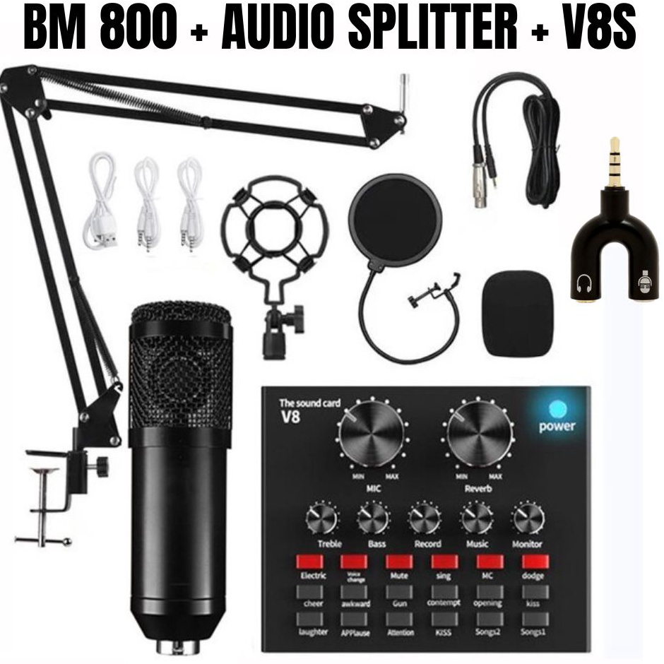 Jual PAKET LENGKAP Mic BM 8 Full Set Recording Mic Condenser Microphone ...