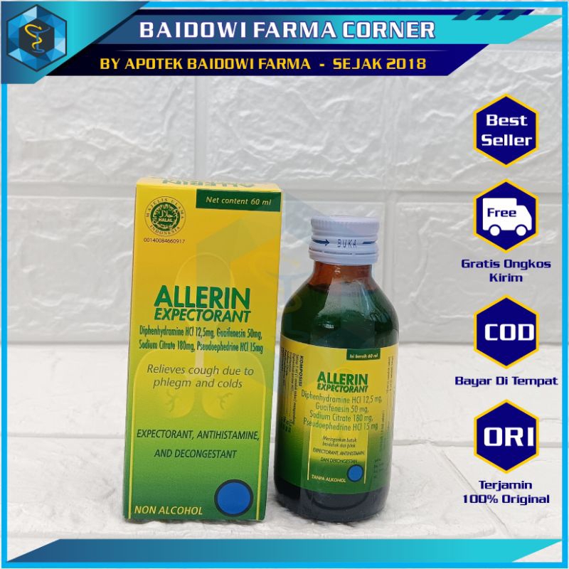 Jual ALLERIN EXPECTORANT SIRUP 60ML | Shopee Indonesia