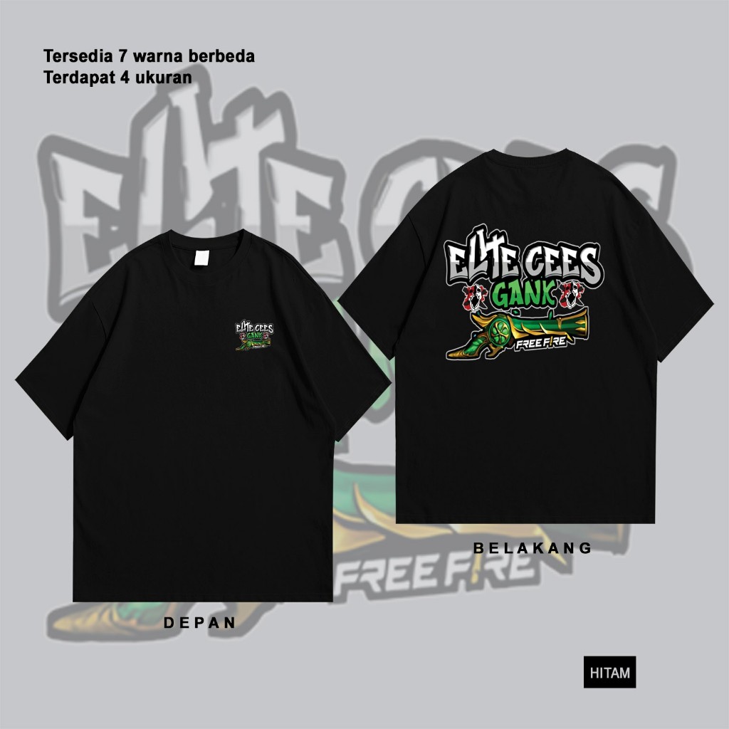 Jual Baju Kaos FF Elite Cees Gank Versi SG Terompet Emerald 24s Tshirt ...