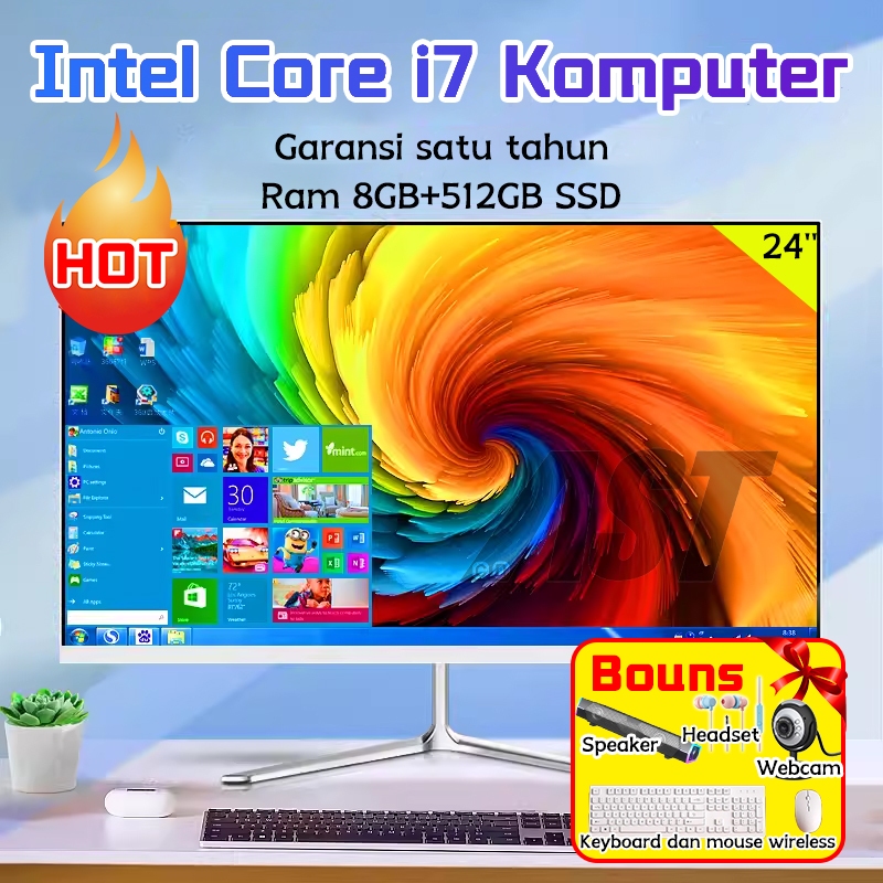 Jual AST PC all-in-one Komputer gaming core i5/i7,baru,22''/24'',Ram 8G ...
