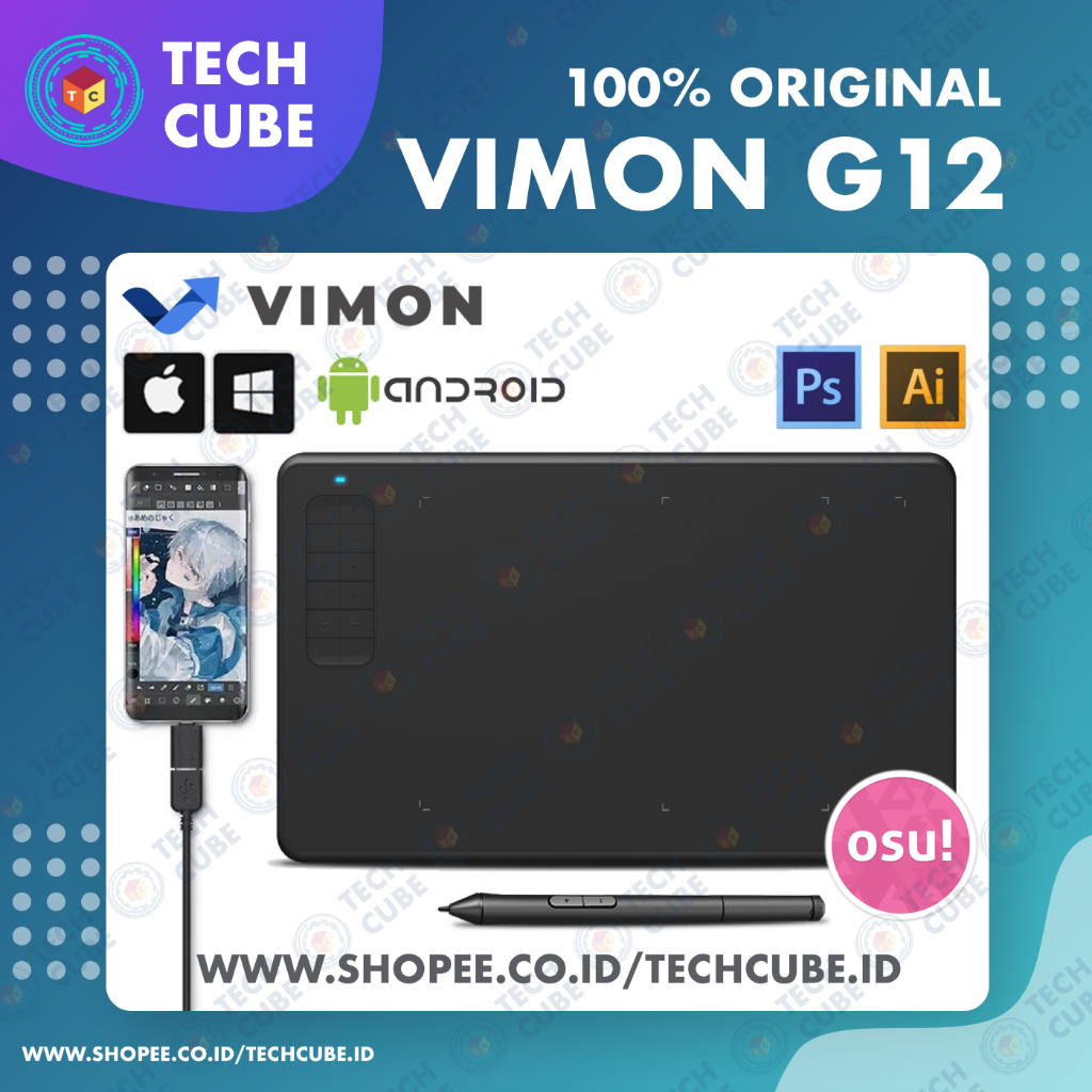 Jual VIMON G12 Digital Graphic Drawing Pen Tablet Stylus Art Design ...
