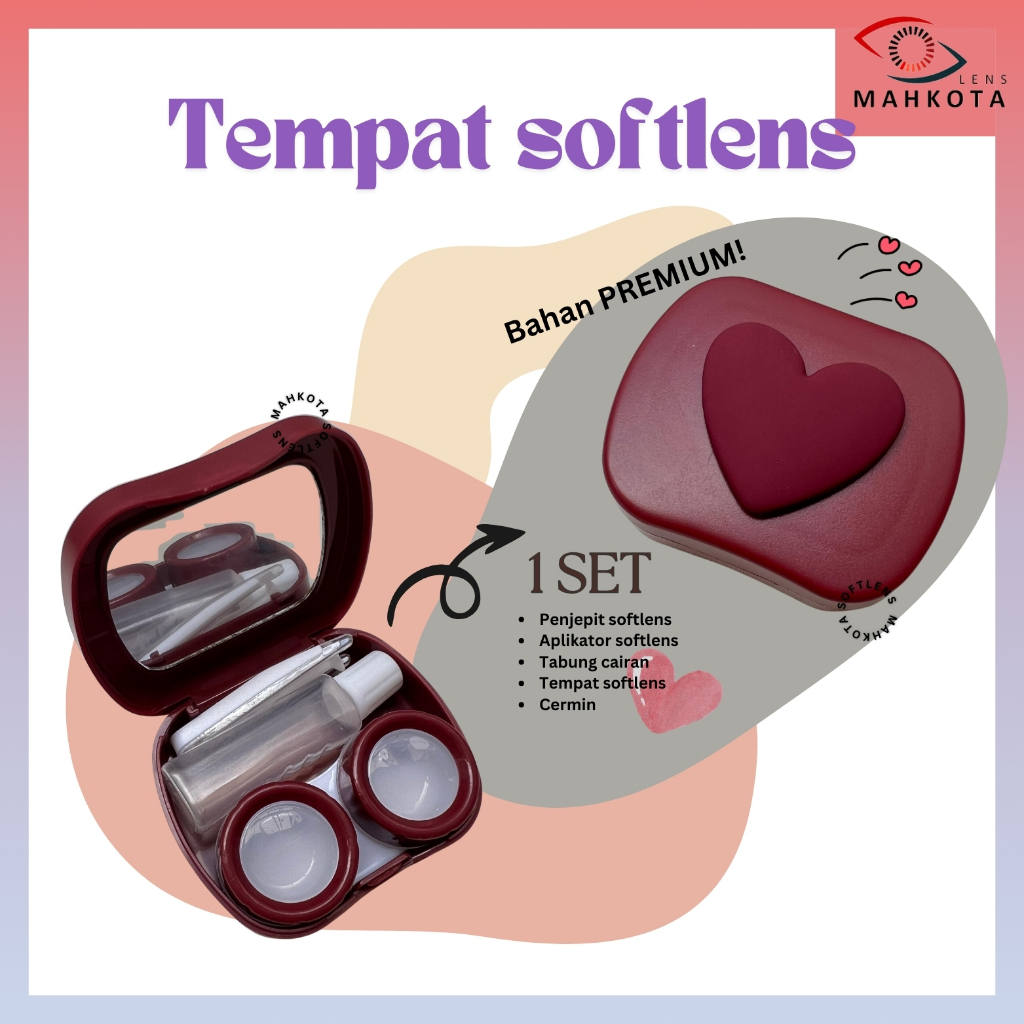 Jual TEMPAT SOFTLENS LOVE HATI TRAVEL KIT MINI / TEMPAT SOFTLENS KECIL ...