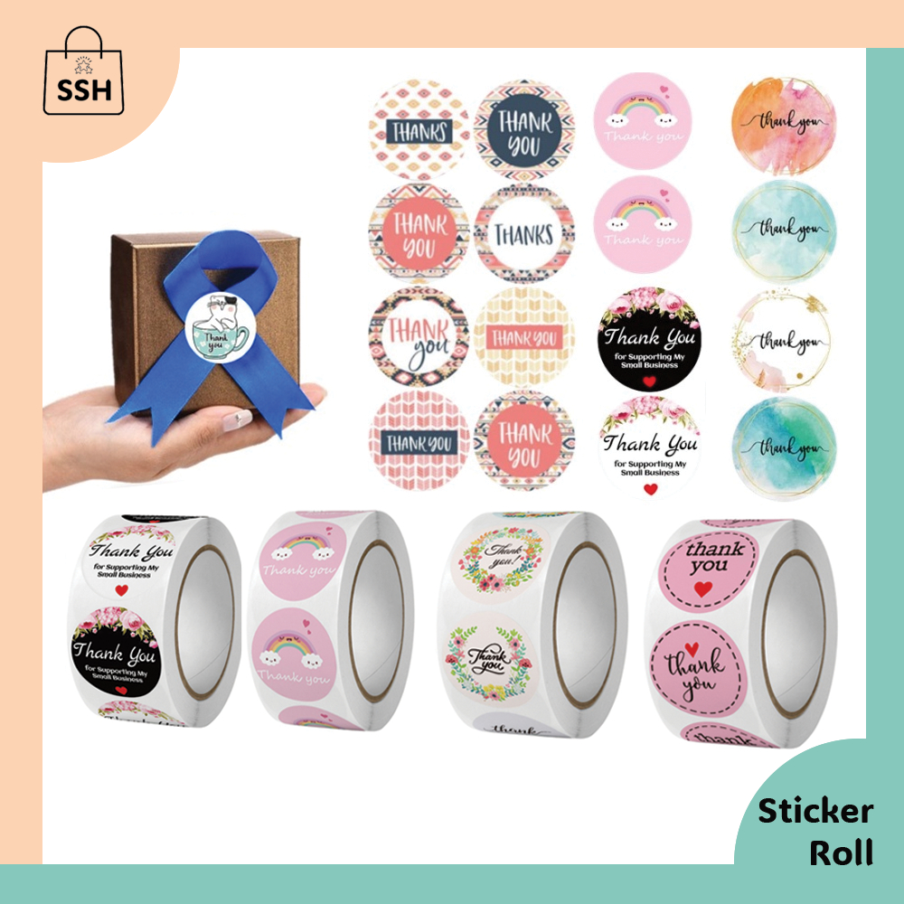 Jual Sticker Label Thank You Roll Isi 500 Pcs Stiker Label Terima Kasih