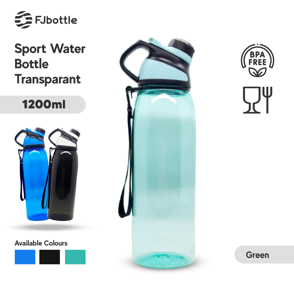 Jual FJbottle - SR1032 Botol Air Minum Olahraga Tritan Transparan 1.2 Liter Jumbo Ringan BPA ...
