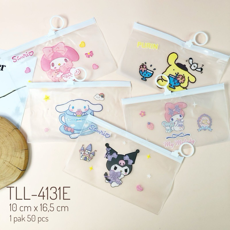 Jual POUCH MIKA TRANSPARAN ZIPLOCK MOTIF SANRIO / Pouch / Map ...