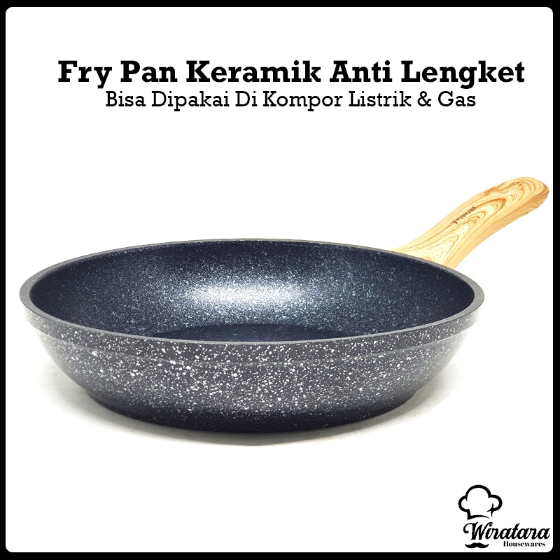 Jual YOSHIKAWA Wajan Penggorengan Keramik Anti Lengket | Fry Pan Marble | Grill Pan Ceramic ...