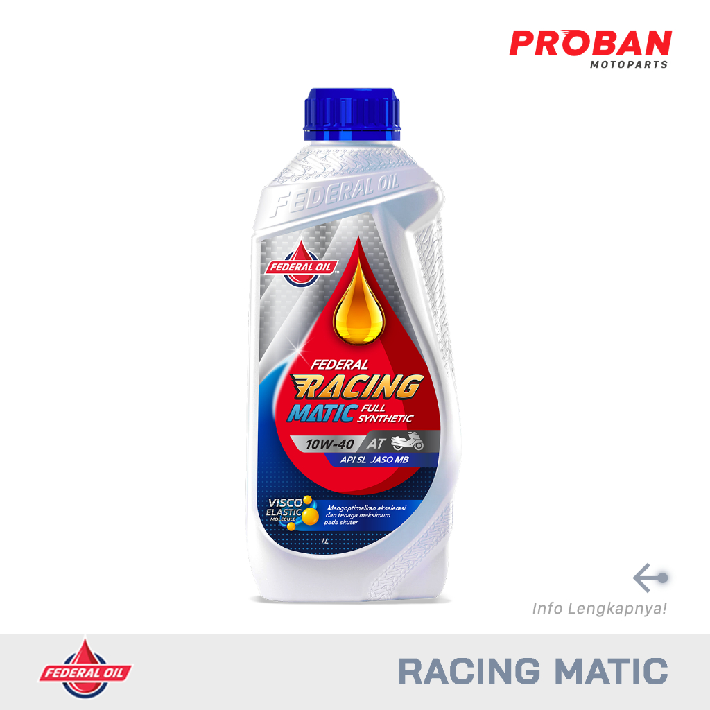 Jual FEDERAL RACING MATIC FULL SYNTHETIC 10W-40 1LITER | Shopee Indonesia