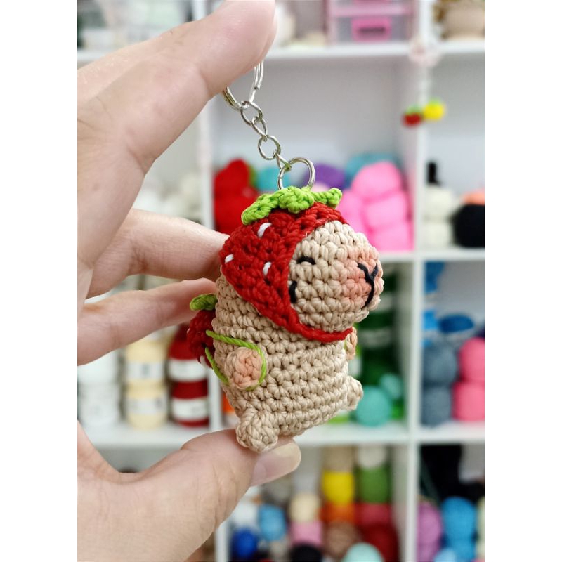 Jual Gantungan Tas / Gantungan Kunci Capybara Rajut / Capybara Keychain ...